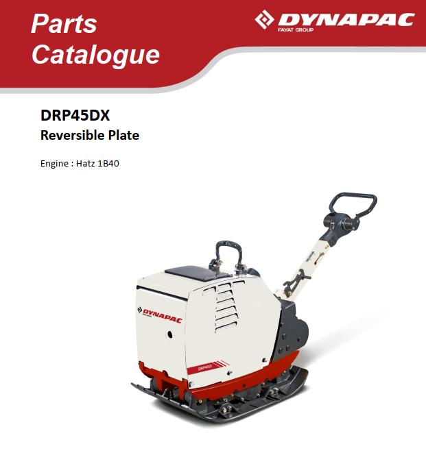 Dynapac Reversible Plate DRP45DX Parts Operating Maintenance ...