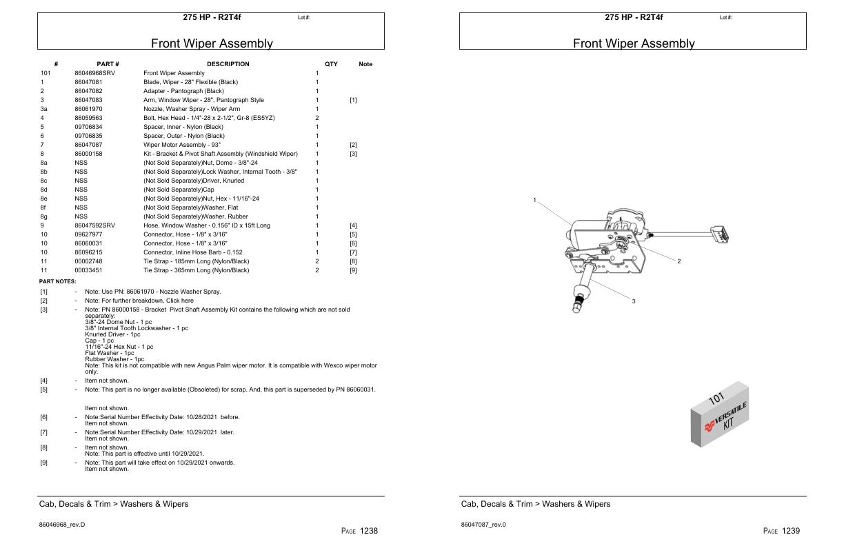 Versatile Tractor 275 HP R2T4f Parts Catalog | Auto Repair Manual Forum ...