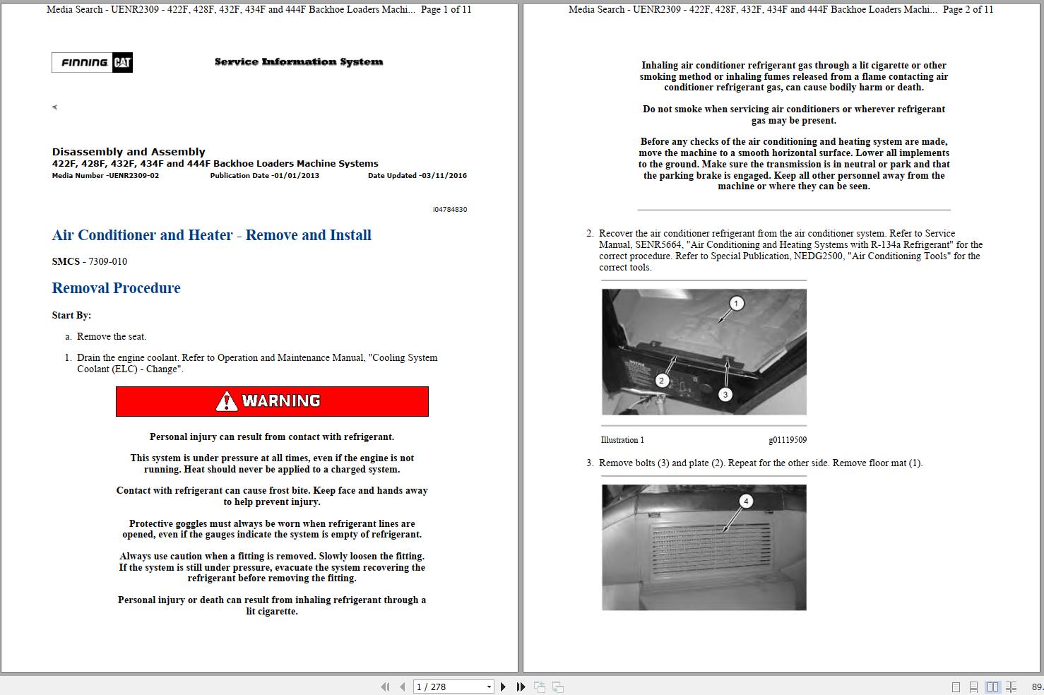CAT Backhoe Loader 428F LBH Operation Service Manual and Schematics ...