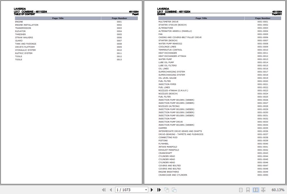 Laverda Combine L517 Parts Catalog 46110204 | Auto Repair Manual Forum ...