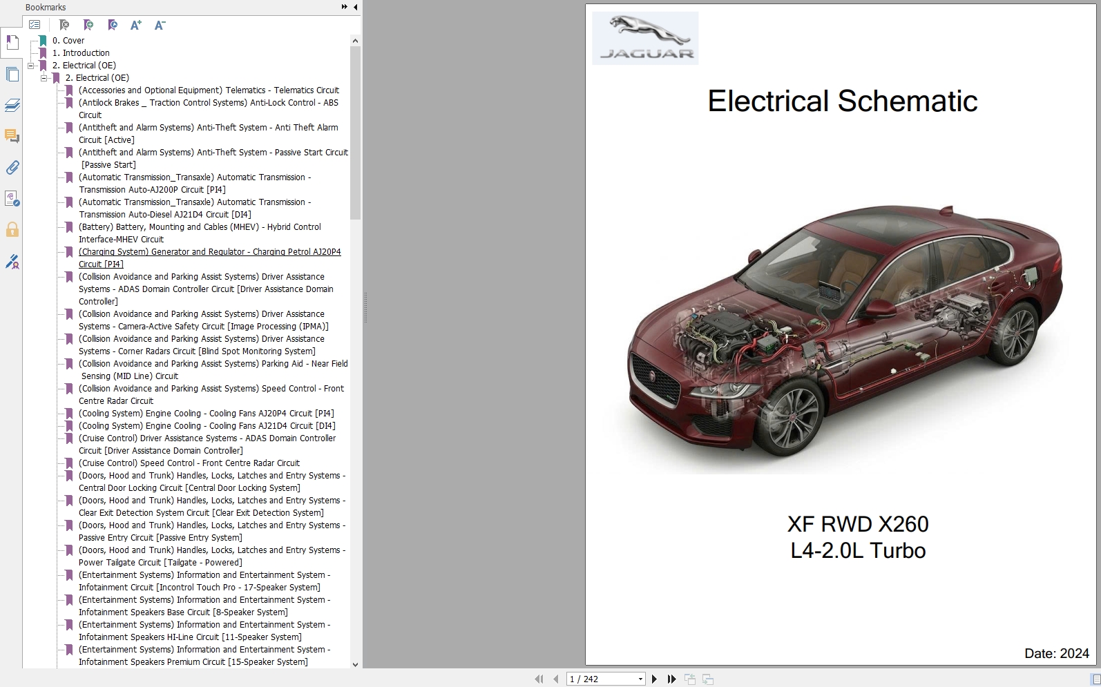 EWD - Jaguar XF 2024 RWD X260 L4-2.0L Turbo Electrical Schematic | Auto ...