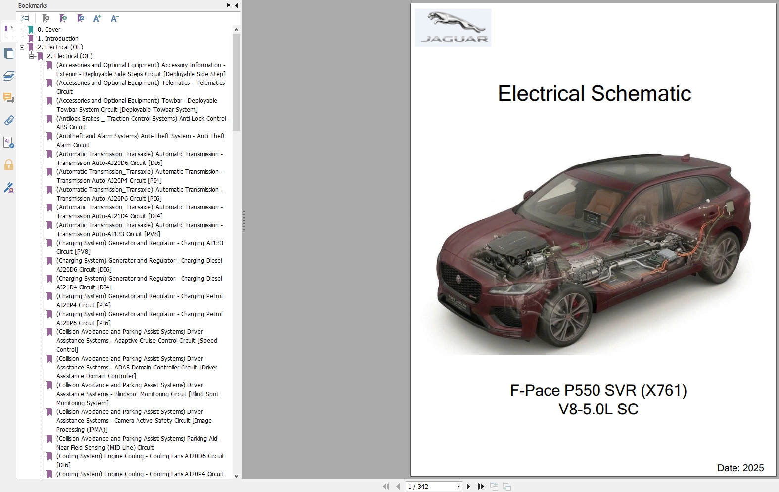 EWD - Jaguar F-Pace 2025 P550 SVR X761 V8-5.0L SC Wiring Diagram | Auto ...